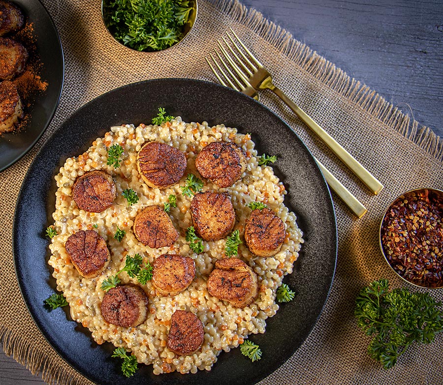 Couscous Risotto with Scallops – the chef mimi blog