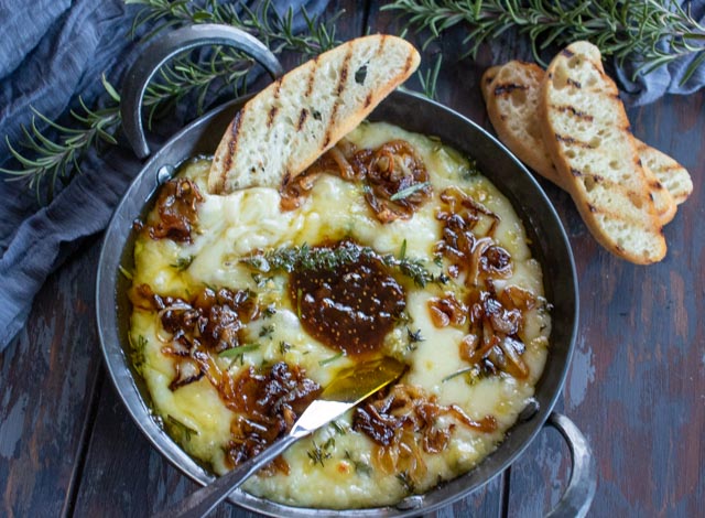 Baked Fontina with Caramelized Onions and Fig Jam – the chef mimi blog